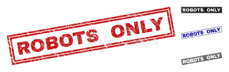 Grunge ROBOTS only Scratched Rectangle Watermarks Stock Vector ...