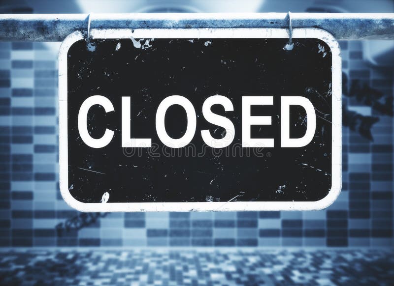 Grunge Room with Closed Sign Stock Illustration - Illustration of hours ...