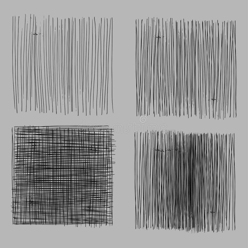 Grunge Rough Hatching Drawing Textures Set. Vector Illustration Stock ...