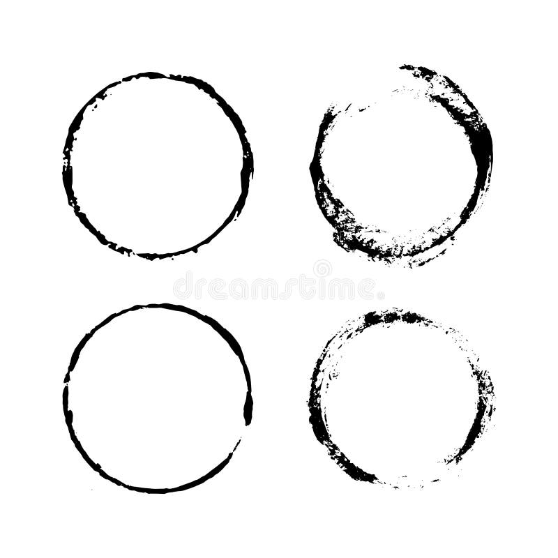 Grunge Round Frames Isolated on Transparent Background. Vector Design ...