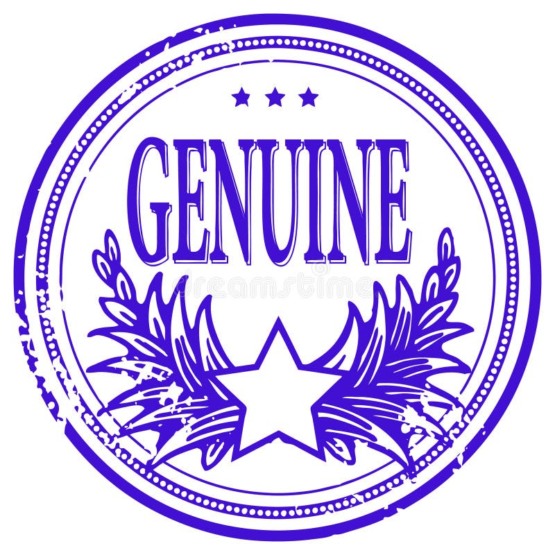 Grunge Round Rubber Ink Stamp GENUINE Stock Vector - Illustration of ...