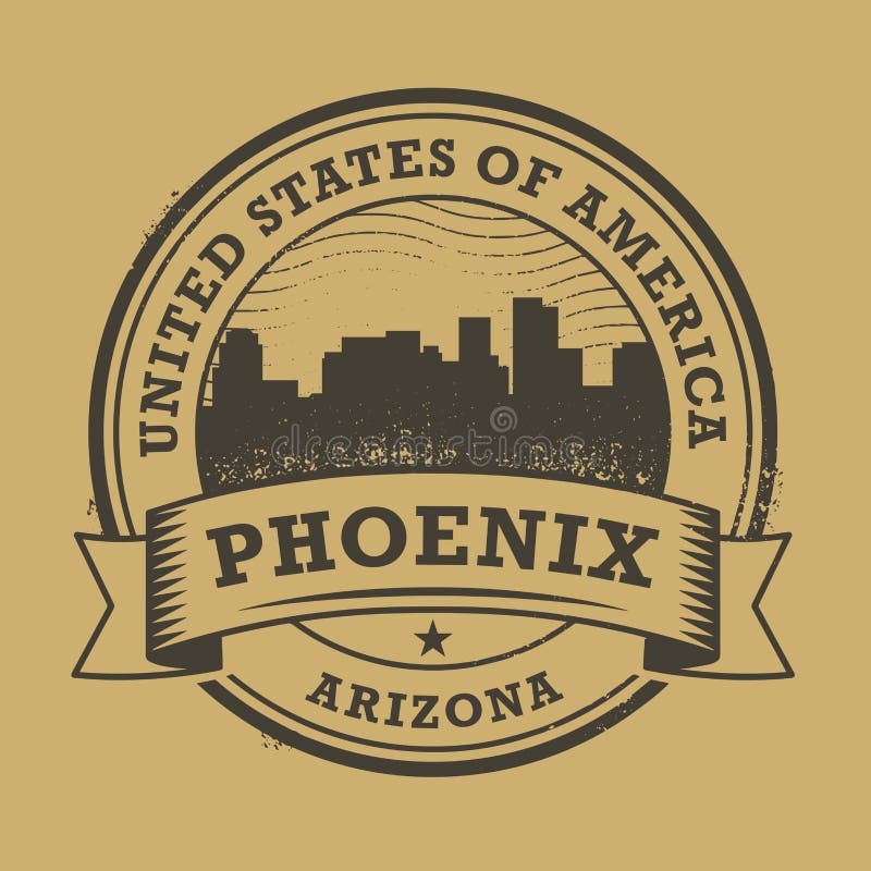 Grunge Rubber Stamp or Label with Name of Phoenix, Arizona Stock Vector ...