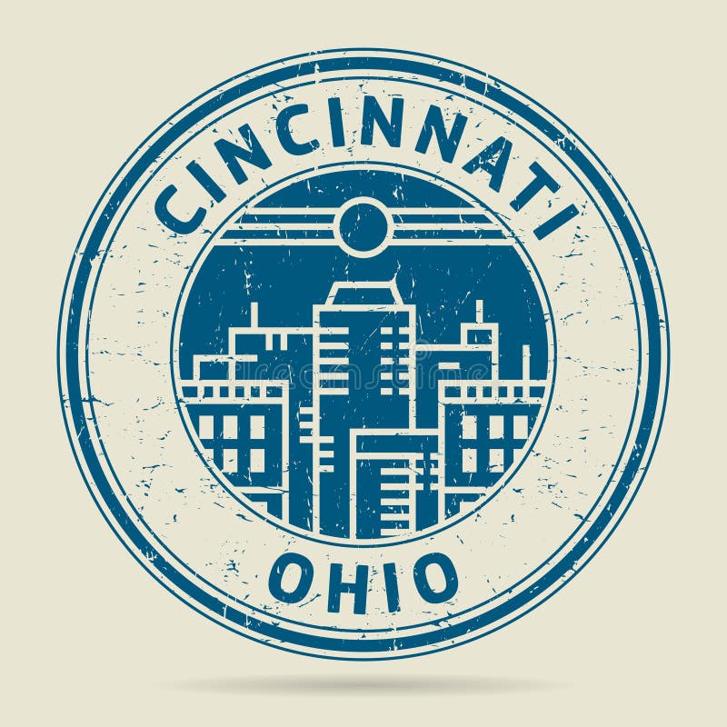Grunge Rubber Stamp or Label with Text Cincinnati, Ohio Stock Vector ...