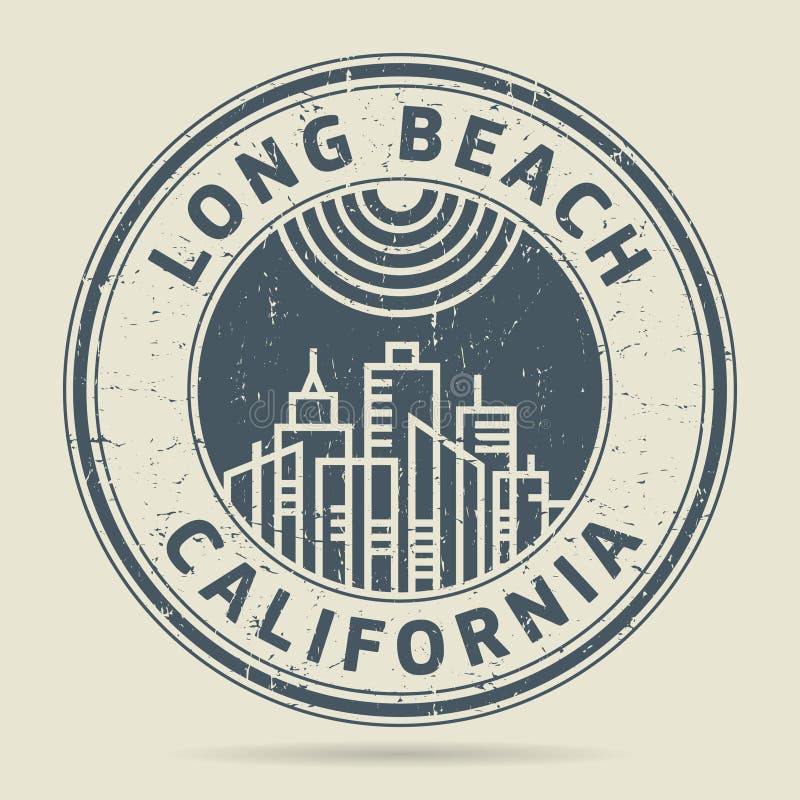 Grunge Rubber Stamp or Label with Text Long Beach, California Stock ...