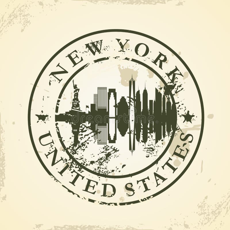 New York Stamp or Postmark Style Grunge Stock Vector - Illustration of ...