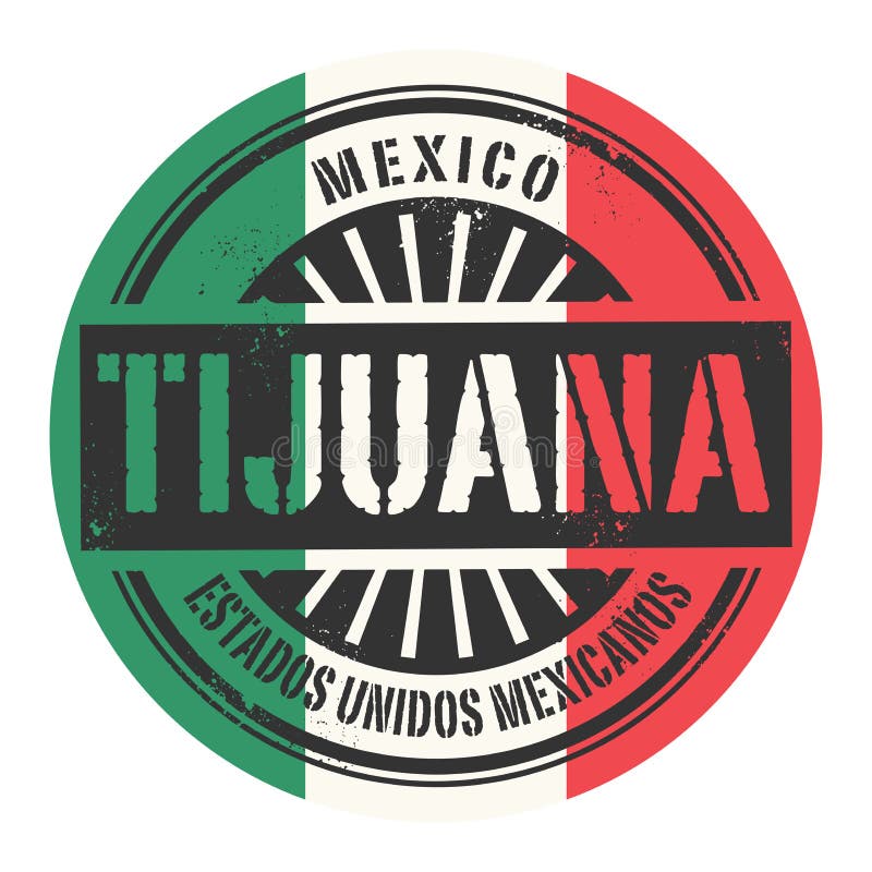 Tijuana Mexico Round Stamp Icon Skyline City Design Badge Rubber. Stock ...