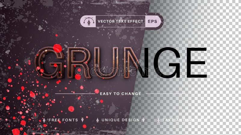 Grunge Editable Effect Font Stock Illustrations – 2,047 Grunge Editable ...