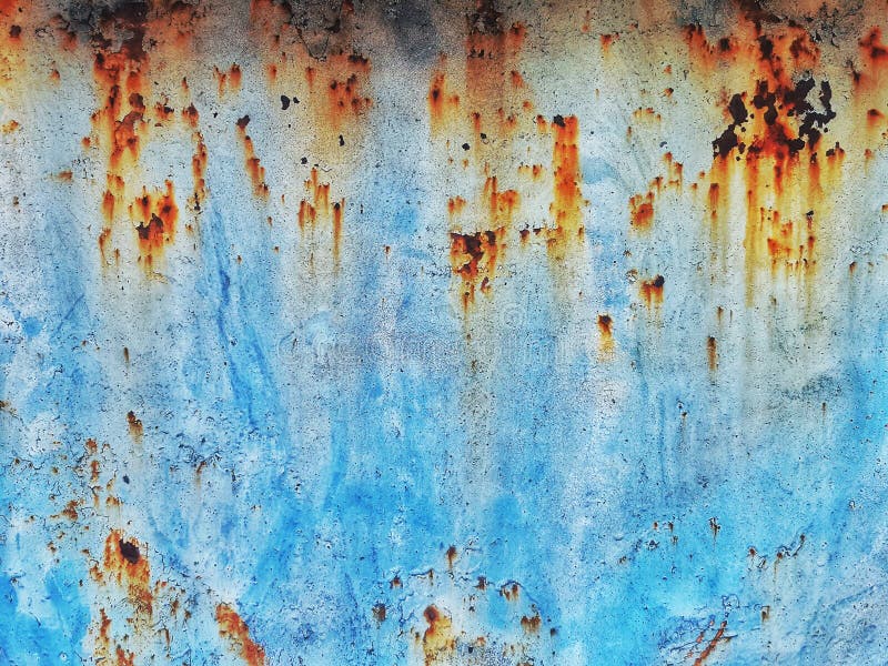 Grunge and Rusted Blue Iron Wall Stock Image - Image of grunge, rusted ...