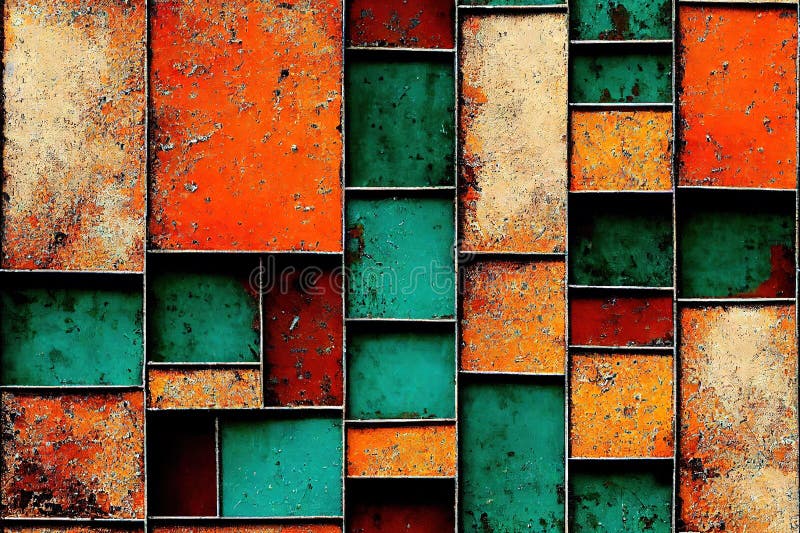 Grunge Rusted Oxidized Metal Texture with Cube Shape Elements Seamless ...