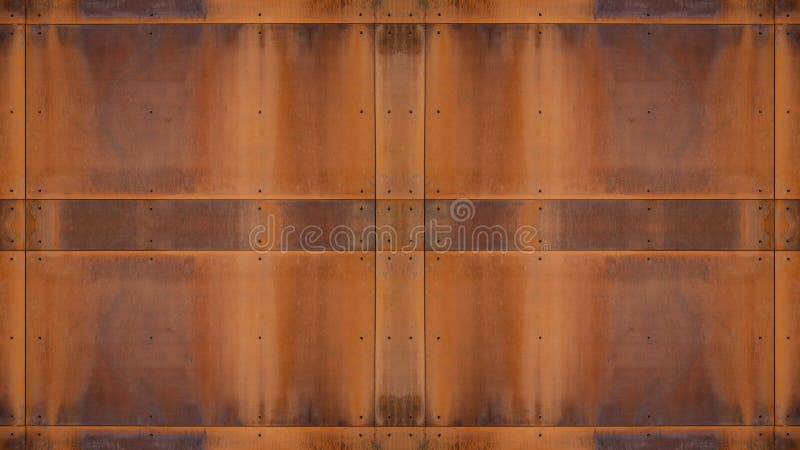 Grunge Rusty Corten Steel Facade Wall with Rivets, Rust Metal Texture ...