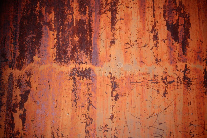 Grunge Rusty Orange Zinc Wall Stock Photo - Image of industrial, orange ...