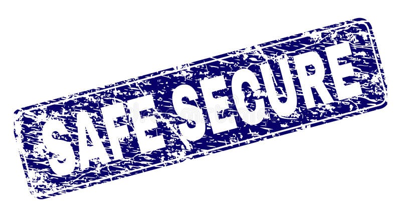 Grunge SAFE SECURE Framed Rounded Rectangle Stamp Stock Vector ...
