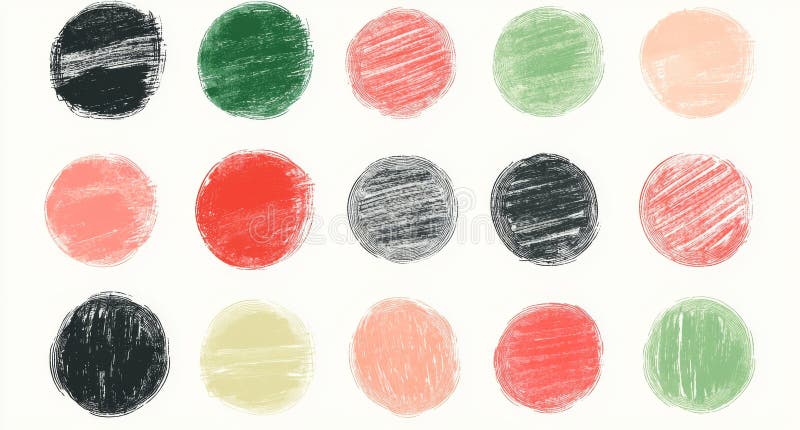 A Grunge Scratch Style Set of Hand-drawn Marker and Pen Stroke Oval ...