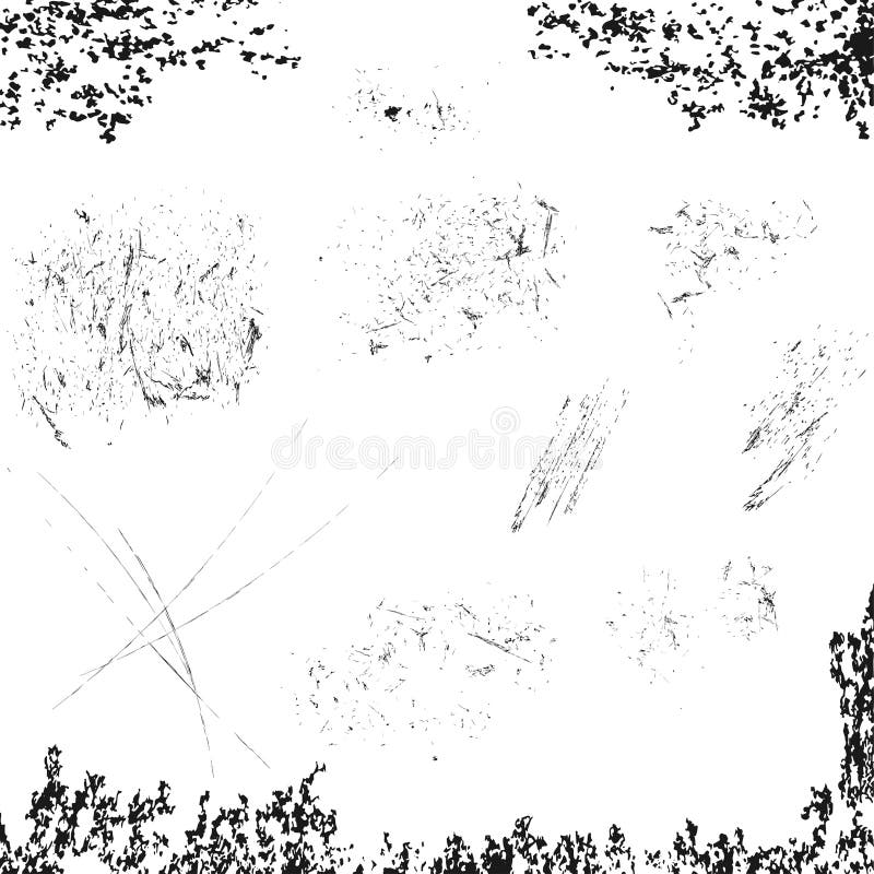 Grunge Scratches Elements in Eleven Groups Stock Vector - Illustration ...