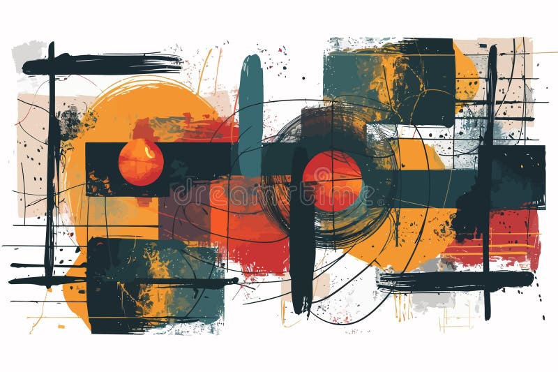 Grunge Scribble Shapes in a Collage-Style Design with Isolated Stock ...