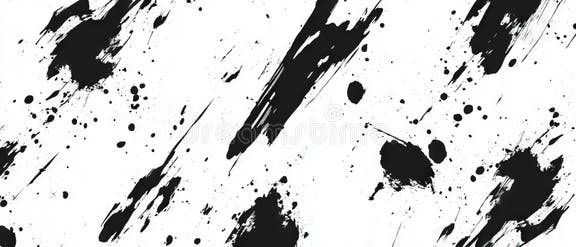 Grunge Seamless Pattern Featuring Negative Space Black Ink Designs on ...