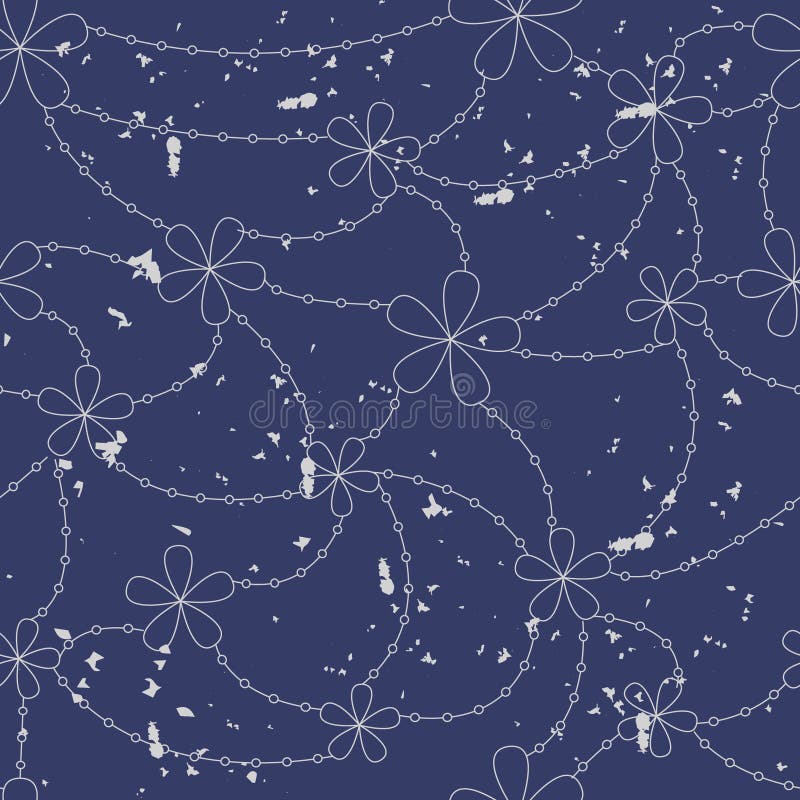 Grunge Seamless Pattern with Flowers Stock Vector - Illustration of ...