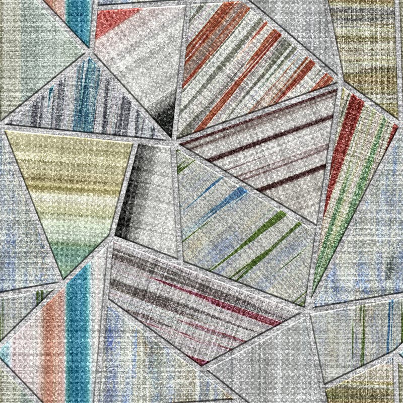 Grunge Seamless Texture on Triangle Pattern, Patchwork Texture, Stripes ...