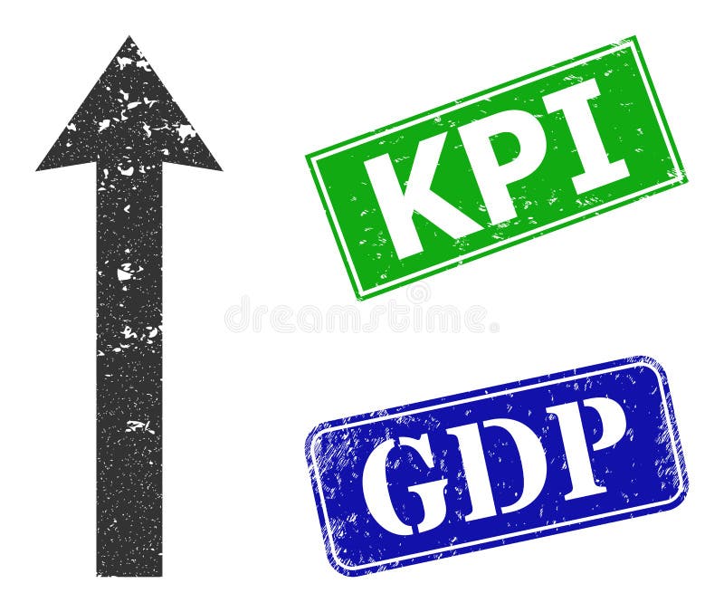 Send Up Grunge Icon and Grunge Kpi Stamp Imitation Stock Vector ...