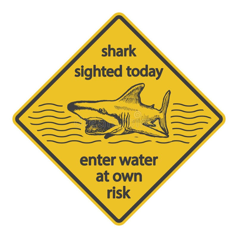 Shark sign stock vector. Illustration of attack, warning - 21135769