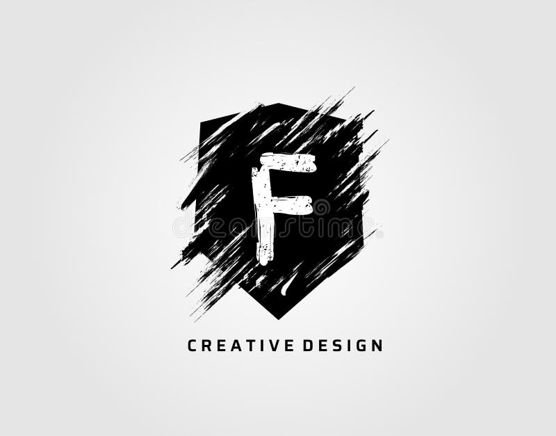 Grunge Shield Icon with Letter F. Rustic Shield Logo Stock Vector ...