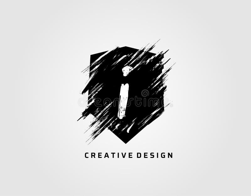 Grunge Shield Icon with Letter I. Rustic Shield Logo Stock Vector ...