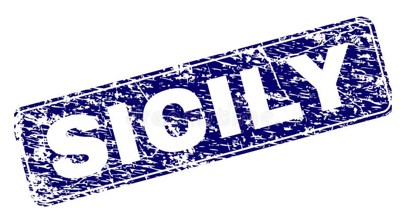 Grunge SICILY Framed Rounded Rectangle Stamp Stock Vector ...