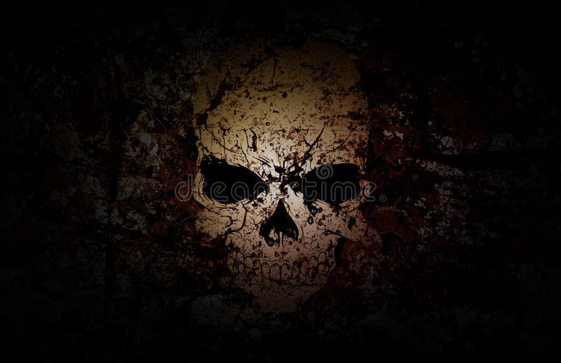 Grunge Skull Dark Background Stock Illustration - Illustration of distressed, paint: 16637762