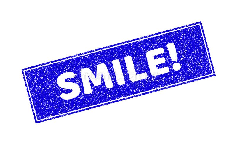 Smile rectangular stamp. stock vector. Illustration of rubber - 105619498