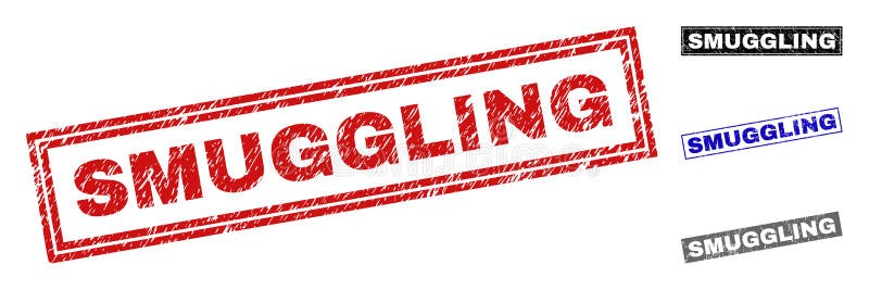 Grunge SMUGGLING Scratched Rectangle Stamp Seals Stock Vector ...