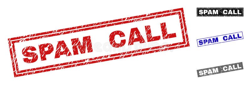 Grunge SPAM CALL Scratched Rectangle Watermarks Stock Vector ...