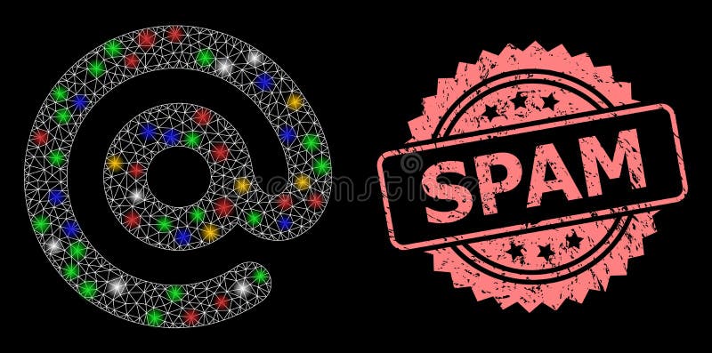 Grunge Spam Seal and Mesh Email Symbol with Flash Nodes Stock Vector ... Grunge Spam Seal and Mesh Email Symbol with Flash Nodes Stock Vector ...