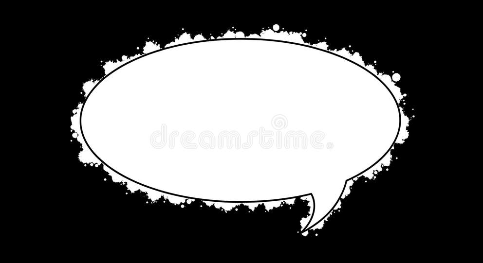 Grunge Speech Bubble on Black Background Stock Illustration ...