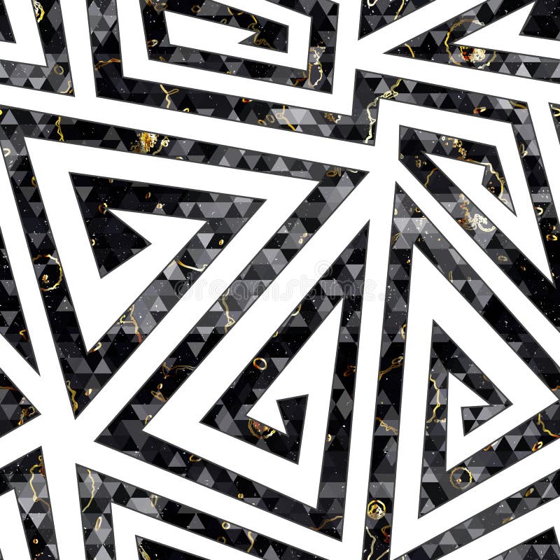 Grunge Spiral Geometric Seamless Pattern Stock Vector - Illustration of ...