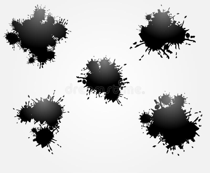 Set of Grunge Splash Vector 12 Stock Vector - Illustration of ...
