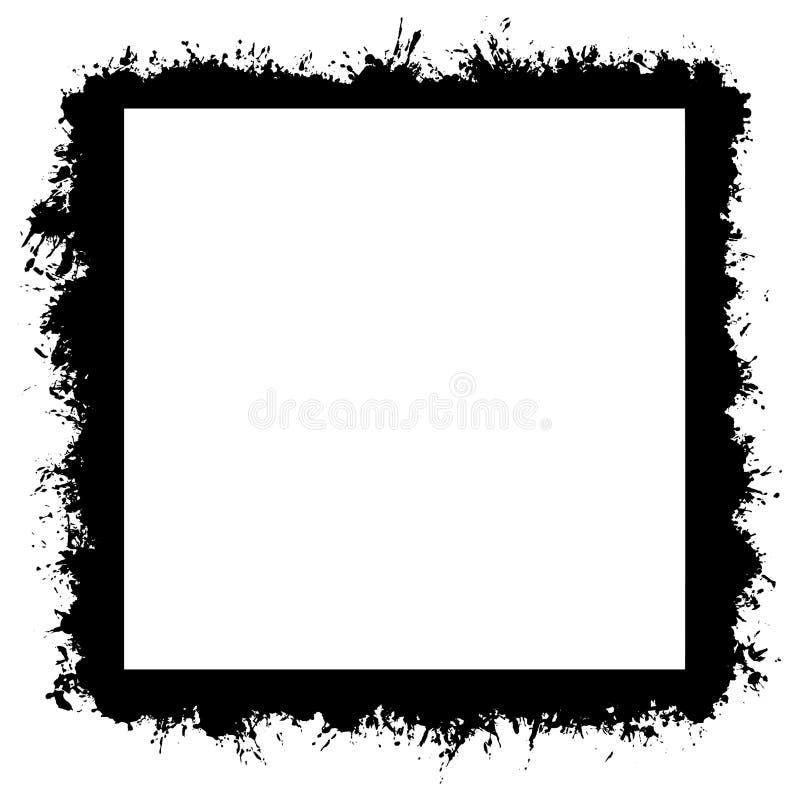 Grunge Splatter Border Design in Black and White Stock Vector ...