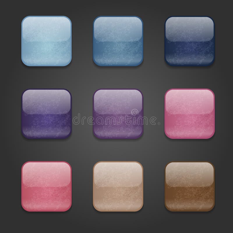 Grunge square buttons stock vector. Illustration of button - 34616838