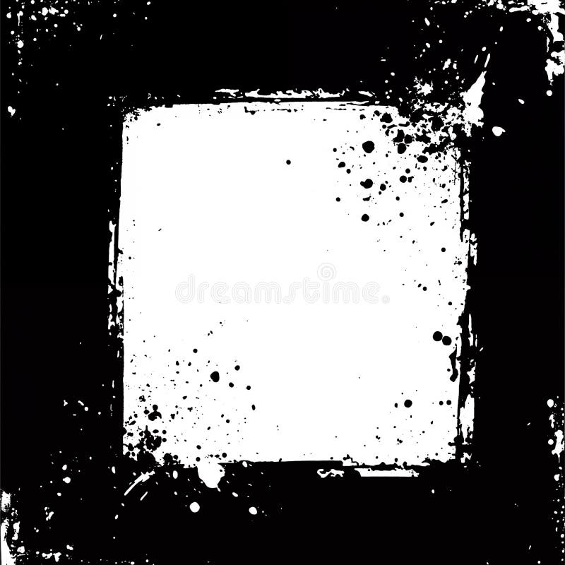 Grunge Square Splatter Frame. Splash Ink Border. Rectungle Text Box and ...