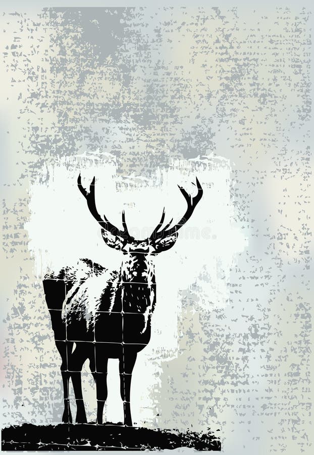 Grunge Stag stock vector. Illustration of deer, stag, stained - 9974229