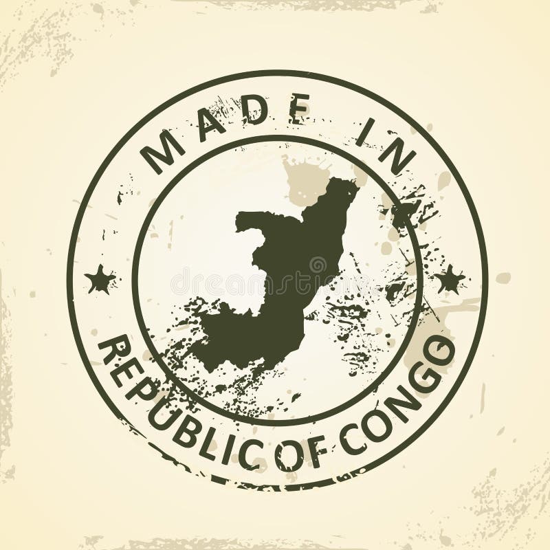 Stamp with Map of Republic of Congo Stock Vector - Illustration of ...