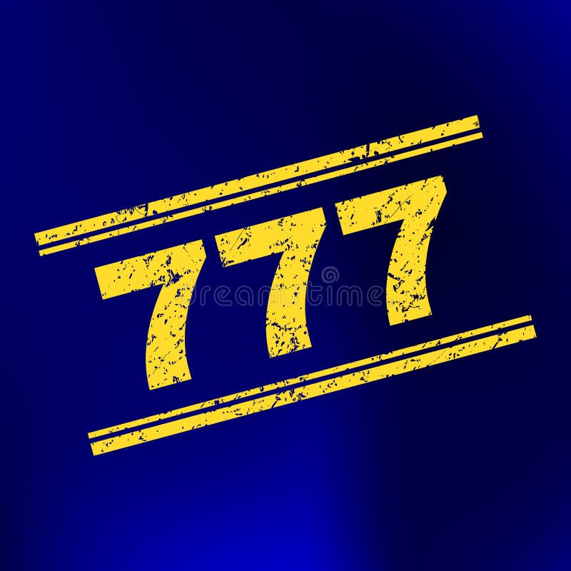777 Scratched Stamp Seal on Gradient Background Stock Vector ...