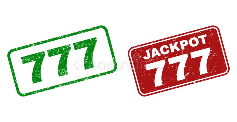 Scratched 777 Rubber Prints with Rounded Rectangle Frames Stock Vector ...