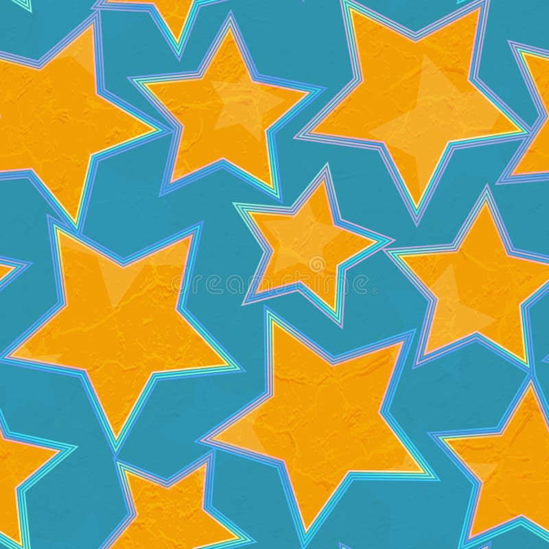 Grunge Star Geometric Seamless Pattern Stock Vector - Illustration of ...