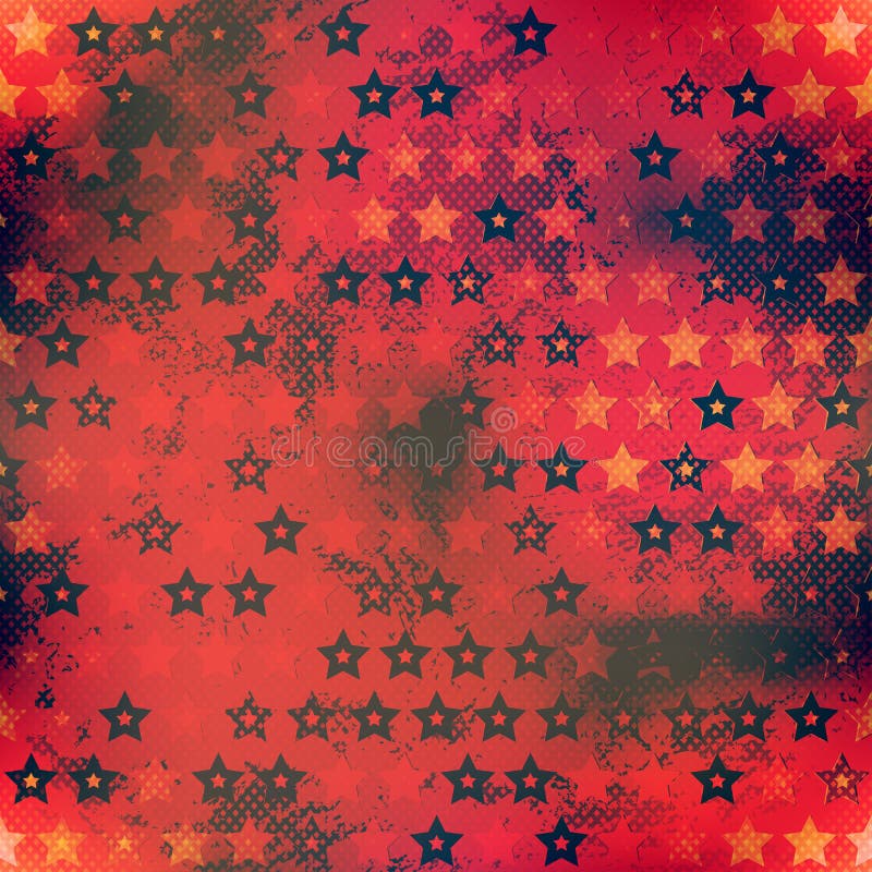 Grunge Star Seamless Pattern Stock Vector - Illustration of repeat ...