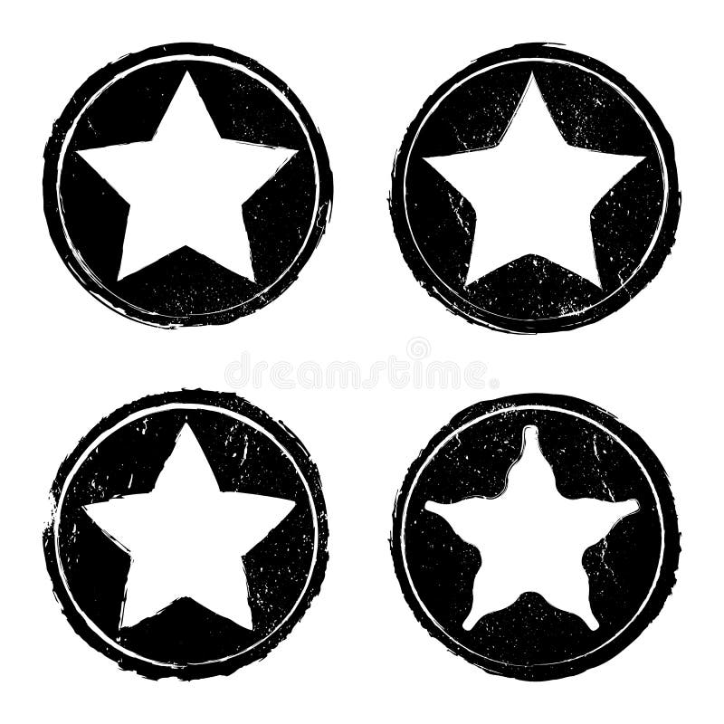 Grunge Star Stamp Background Textures Set Stock Vector - Illustration ...