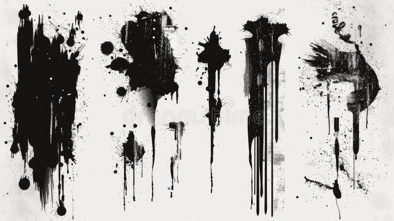 Grunge Stencil: Artistic Ink Splashes and Modern Strokes Stock Photo ...