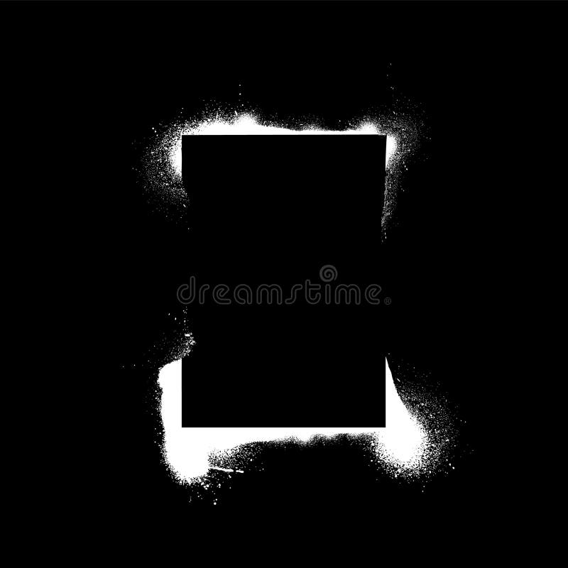 Grunge Stencil Frame with Graffiti Spray Painted Border with Ink ...