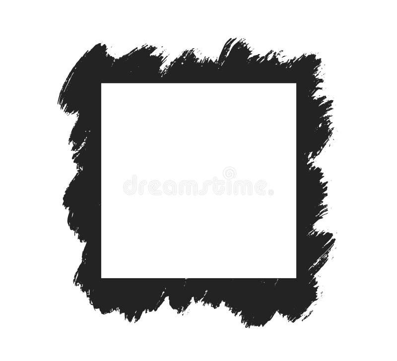 Grunge Stencil Square Frame with Brush Painted Frame. Template with ...