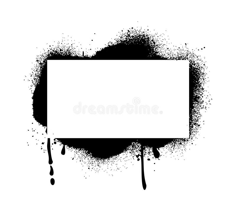 Grunge Stencil Vector Frame, Graffiti Spray Painted Border, Black Spray ...