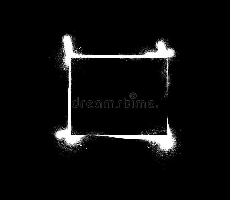 Grunge Stencil Frame, White Graffiti Spray Painted Border, Vector ...